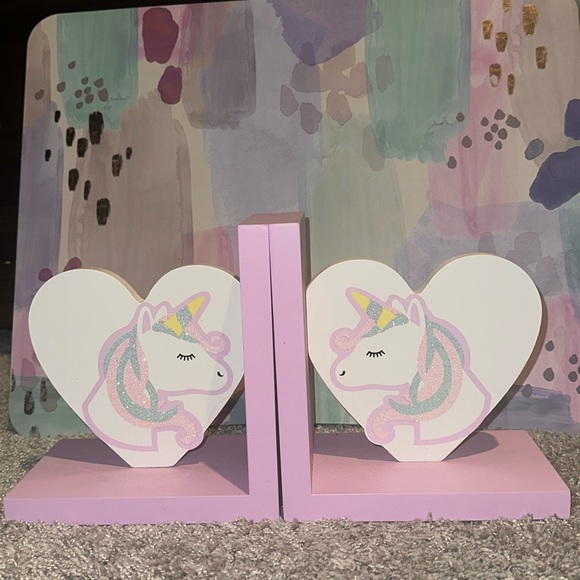 Creative Concepts for kids | Other | Unicorn Bookends Pink Yellow Blue ...